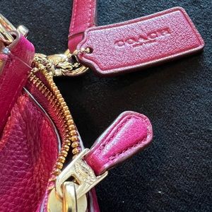 Coach | Bags | Coach Pebbled Leather Dark Pink Bag | Poshmark